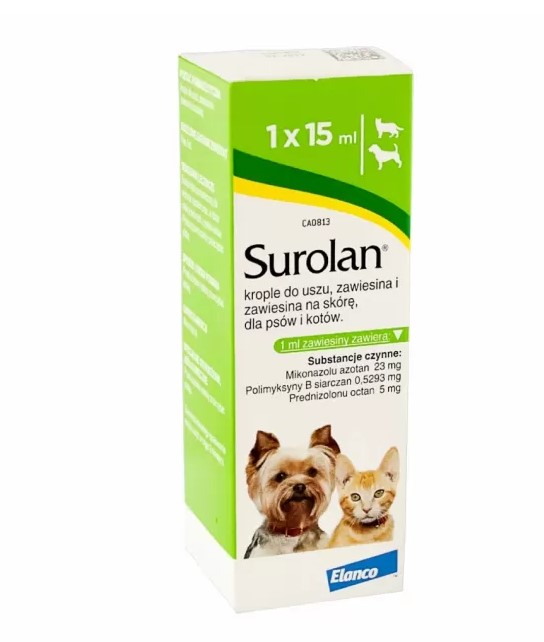 Купить Капли для лечения отитов у кошек и собак Суролан (Surolan) флакон 15 мл в ZooCool - Цена ...