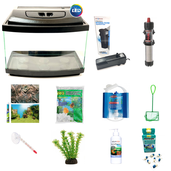 Акваріумний комплект ZooCool Black Line/White овальний T4-LED від 20 до ...