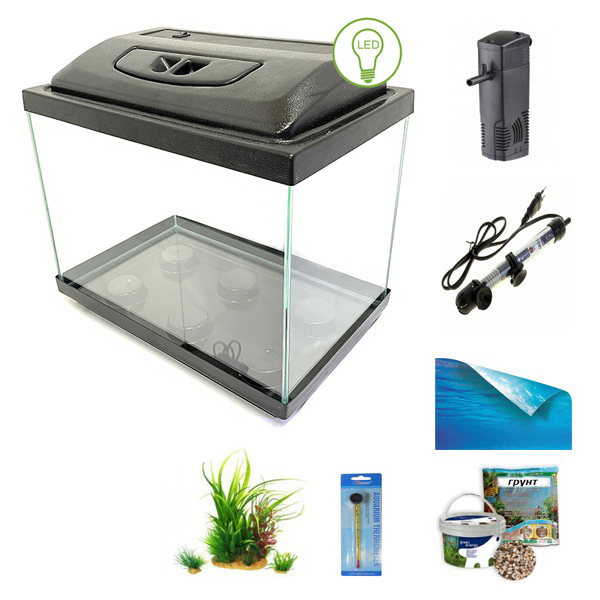 Аквариумный комплект "Zoocool White" ЕКО прямоугольный (крышка Миньйон ...